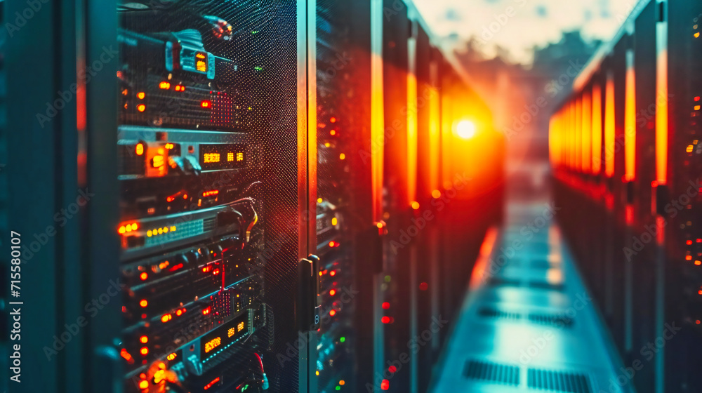 Data Center Equipment: A well-organized data center with servers ...