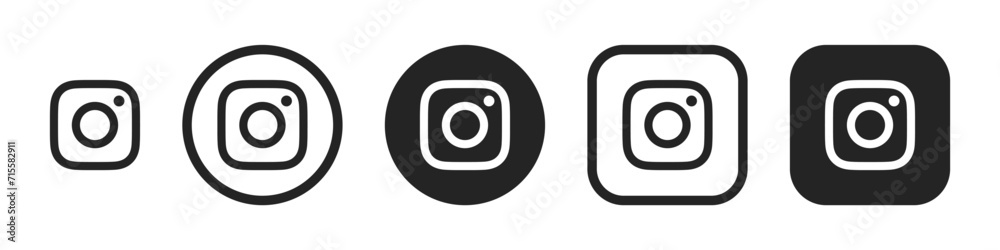 Instagram button icon. Set instagram screen social media and social ...