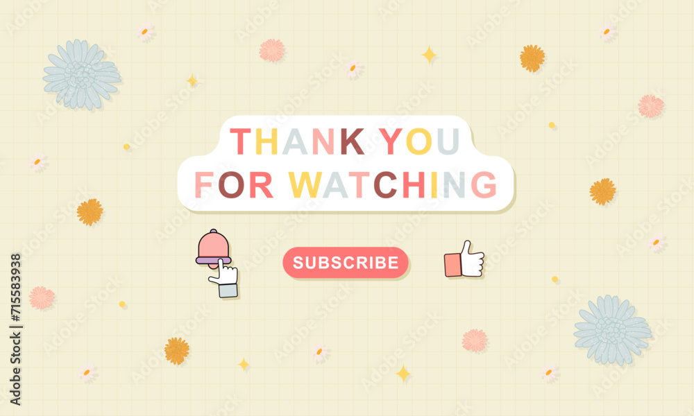 End Screen background. cute flowers elements For Video Template ...