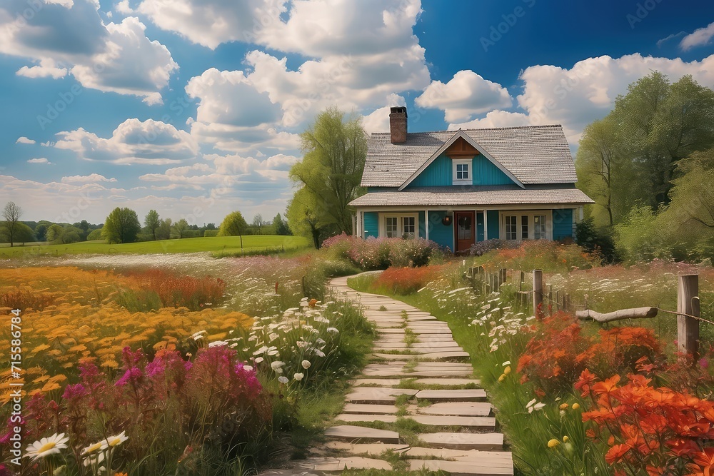 Forest Cottage Pathway backdrop, spring, photography backdrop, wedding ...
