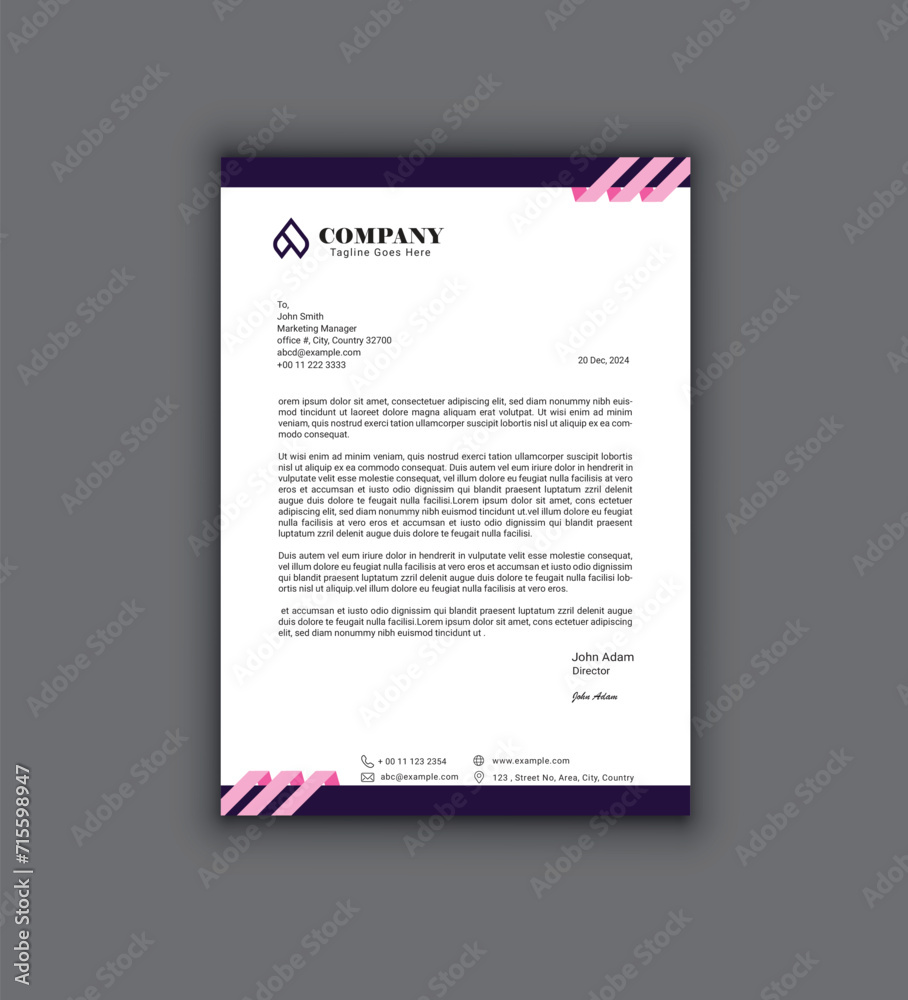 corporate modern letterhead design template. creative modern letter ...