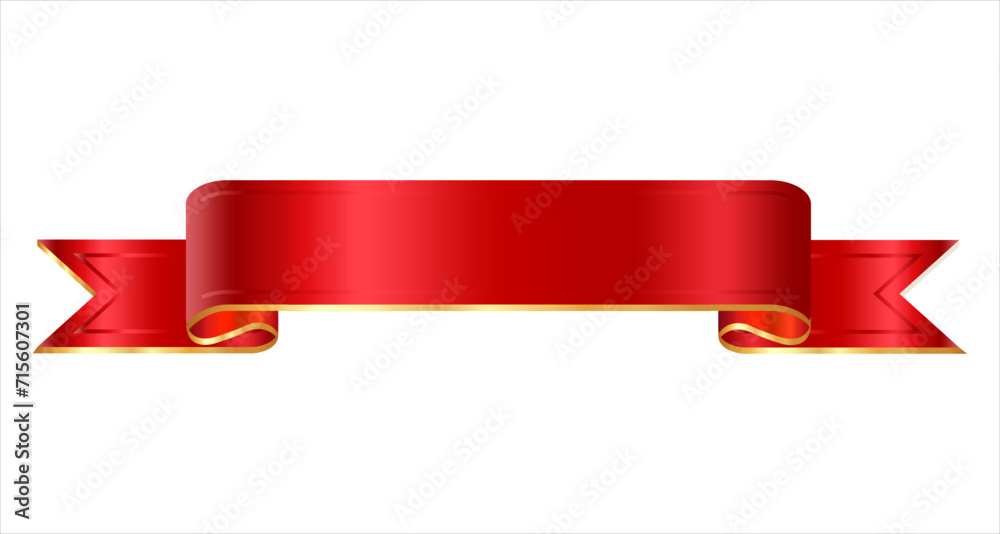 Silk 3d ribbon banners vector set isolated. illustration of red ribbon collection for decoration ...