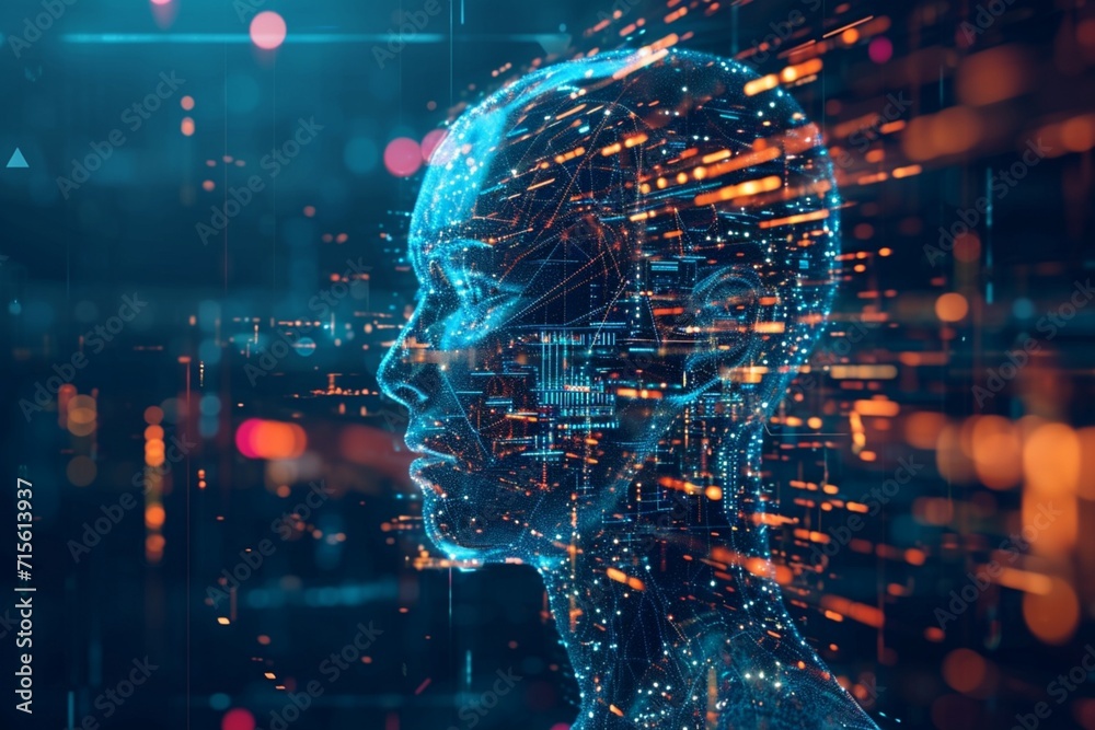 Conceptual technology illustration of artificial intelligence Stock ...