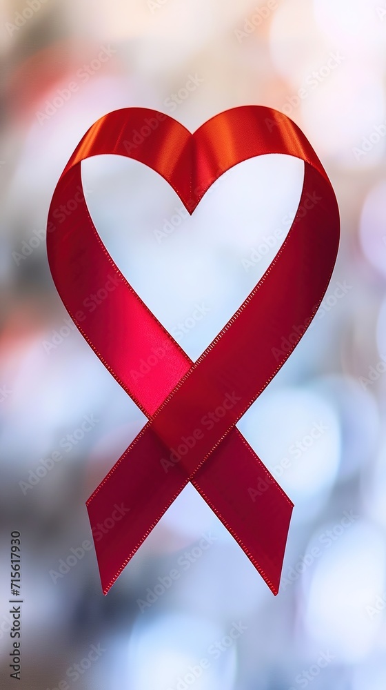 Worlds HIV Aids Day, Red awareness ribbon, HIV awareness concept, world AIDS day, world ...