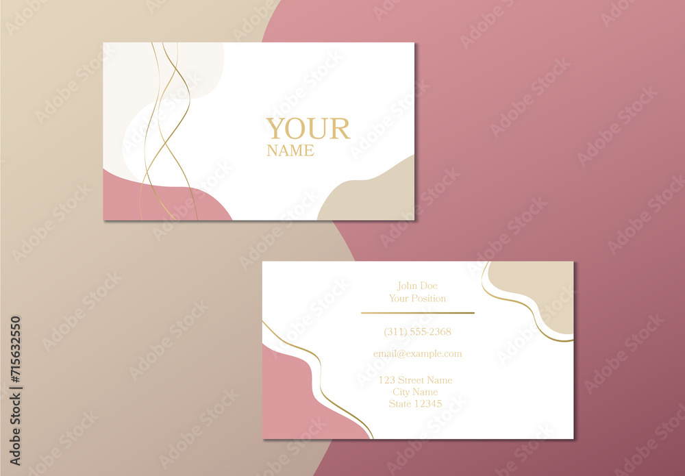 Premium Fashion Business Card Template with wavy lines Stock Template ...