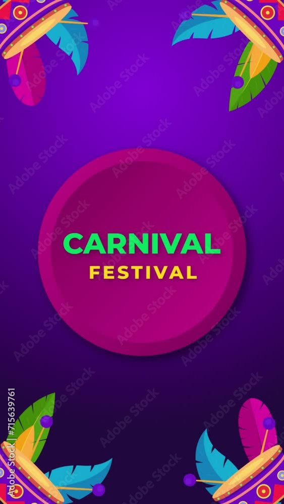 carnival celebration festival animation for social media post, with ...