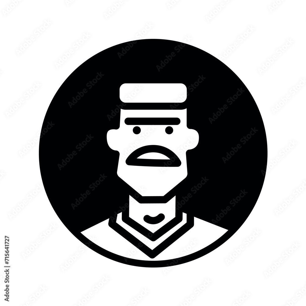 Back and white avatars of man. The monochrome design of this man's ...