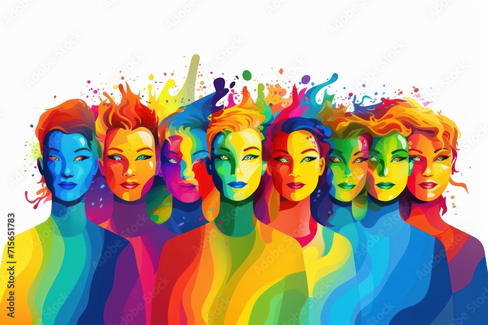 Diversity in Society concept. LGBT and LGBTQ rainbow in bright design ...