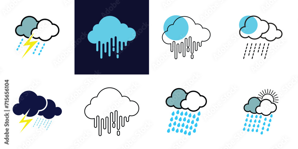 8 top set Rain logo design with modern concept| Simple rain logo ...