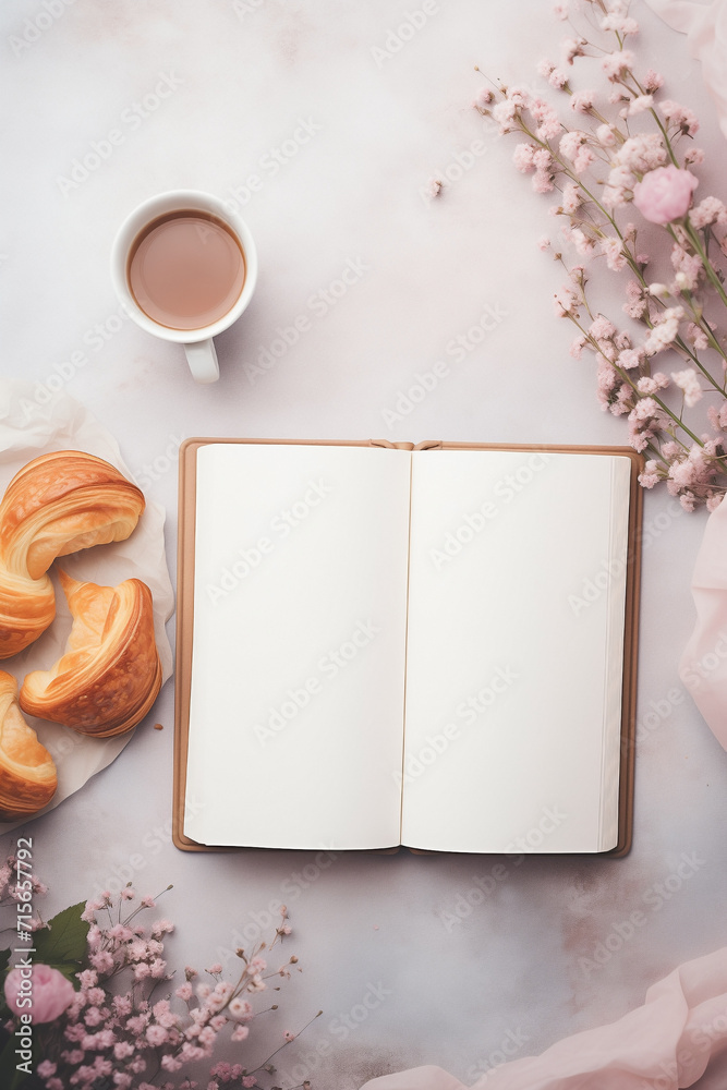 Pastry style border design with an open recipe book placed in the ...