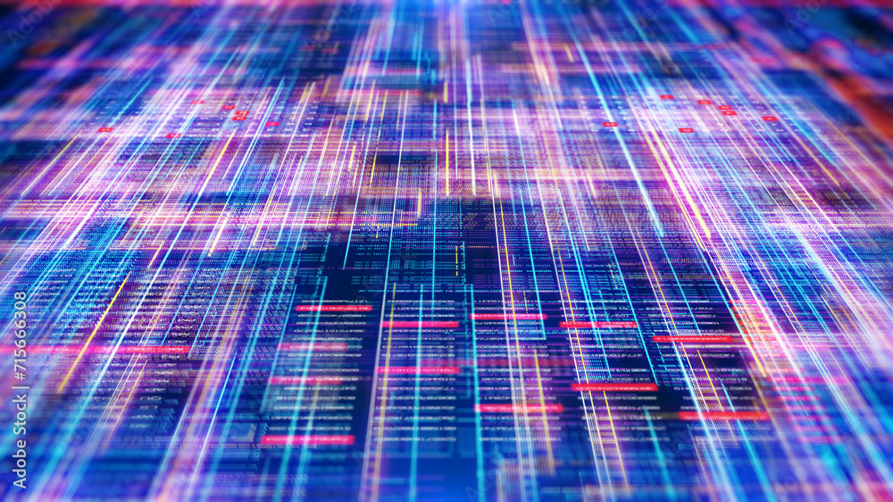 HUD Digital Number Data Sampling Simulation Concept Illustration ...