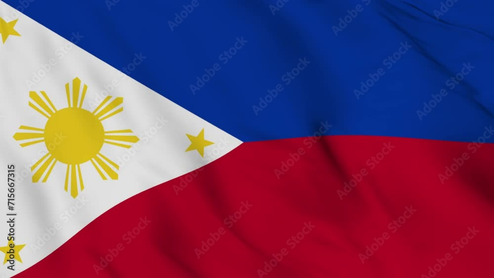 Philippines flag seamless loop animation. The National flag of ...