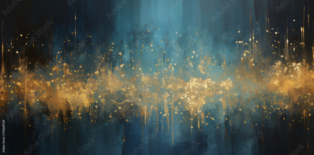 golden glitter background, in the style of dark indigo and light beige ...