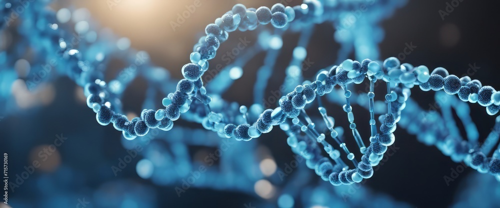 Blue DNA strand molecular structure model, DNA strands background. Double helix structure Stock ...