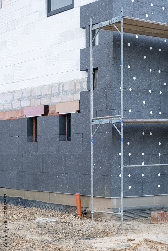 modern thermal insulation materials. building New House in process ...
