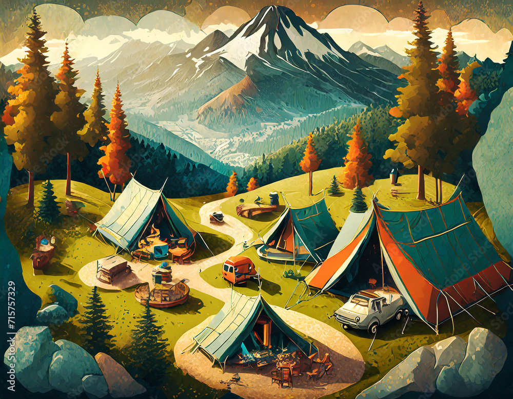 Abstract camping Festival and luxury grunge font view on white color ...