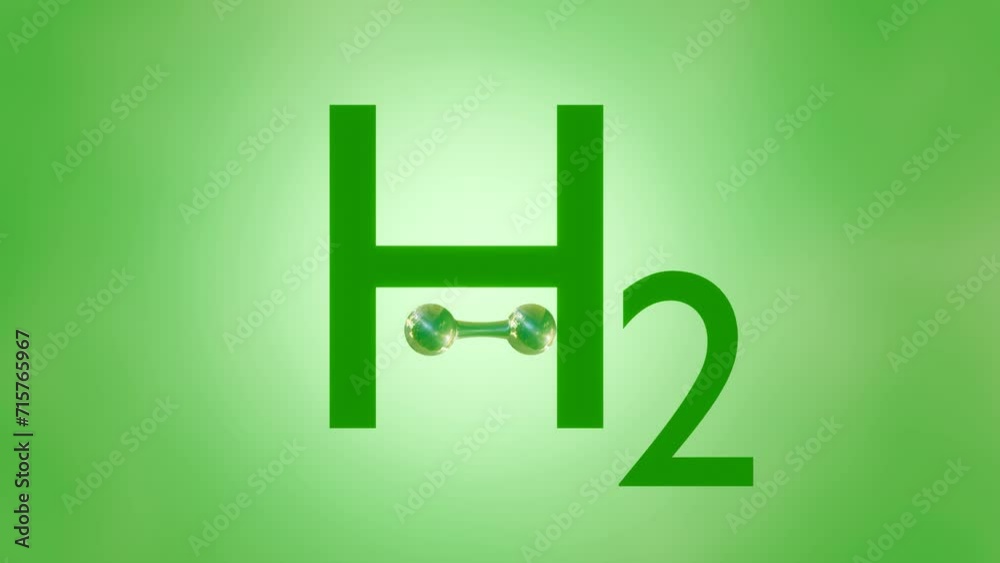 3d animation of green hydrogen also known as renewable hydrogen. Green ...