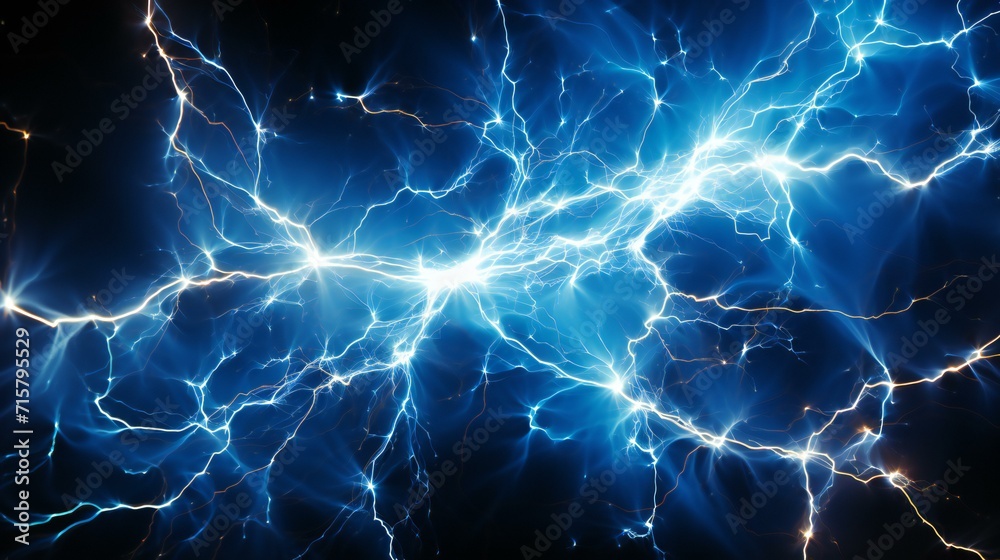 Electric Shock: Abstract Blue Lightning Bolt Representing Energy and ...