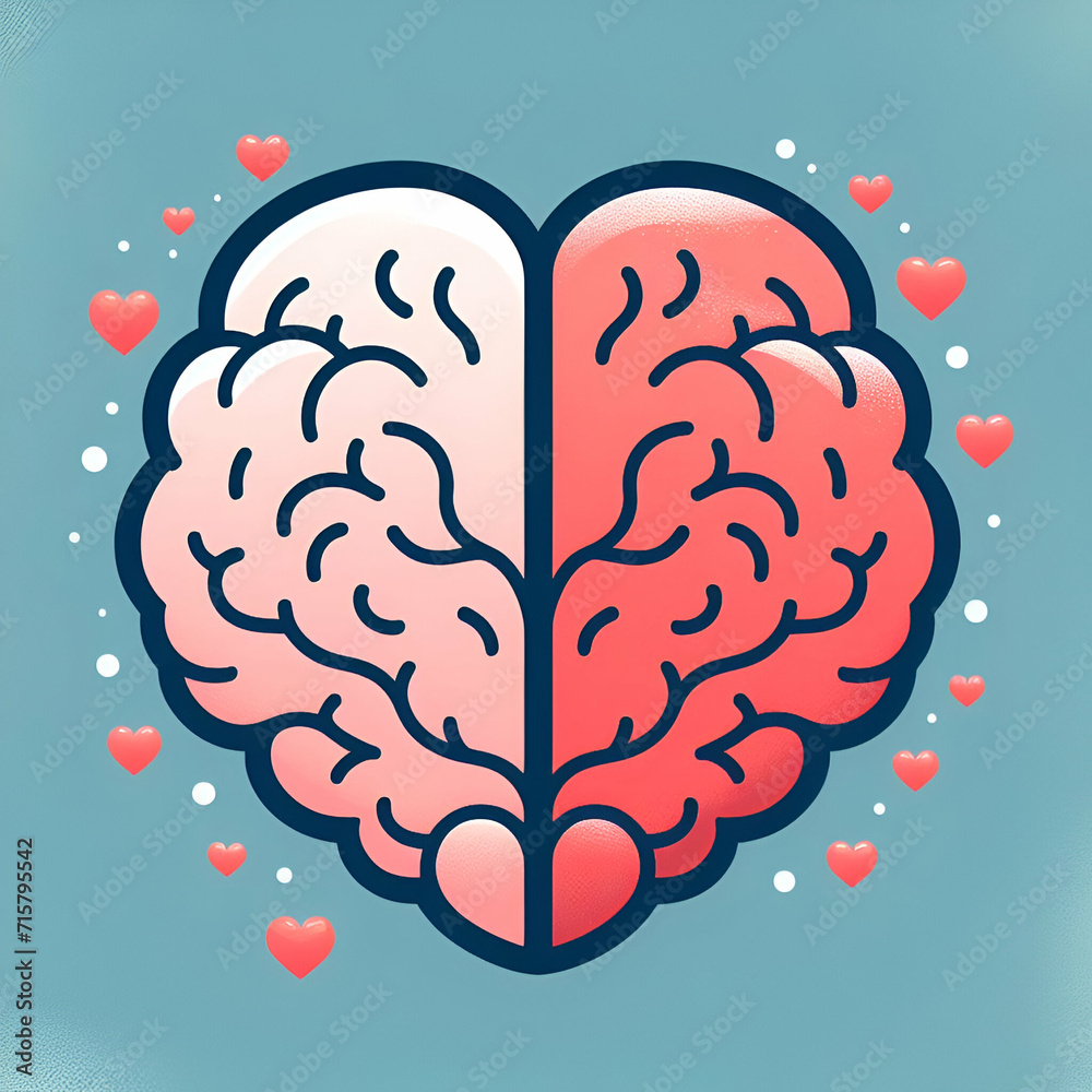 Heart and Brain concept, conflict between emotions and rational ...