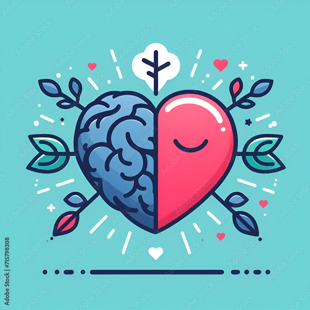 Heart and Brain concept, conflict between emotions and rational ...
