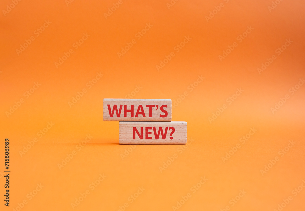 What is new symbol. Concept word What is new on wooden blocks ...