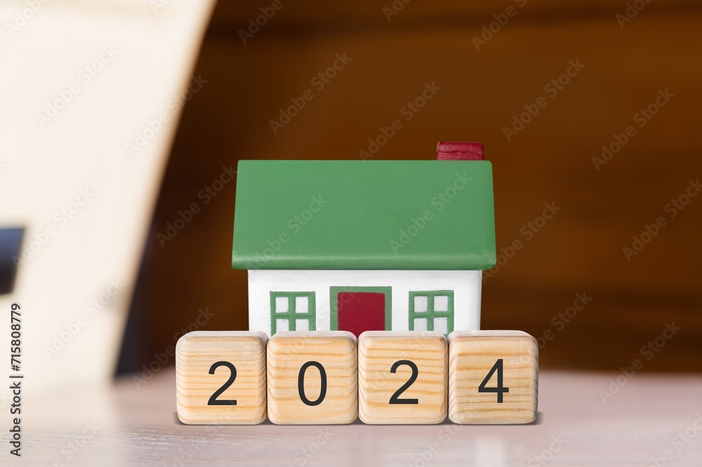 New year 2024. Real estate, house model Stock Photo | Adobe Stock