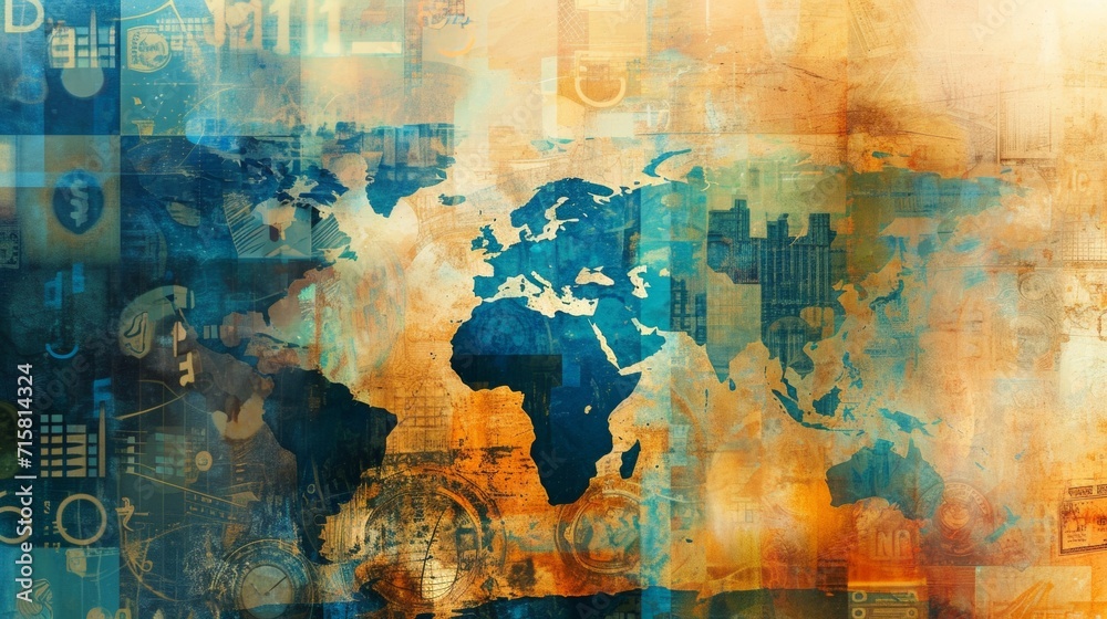 Global Economy and Trade: World Maps and Currency Symbols and ...