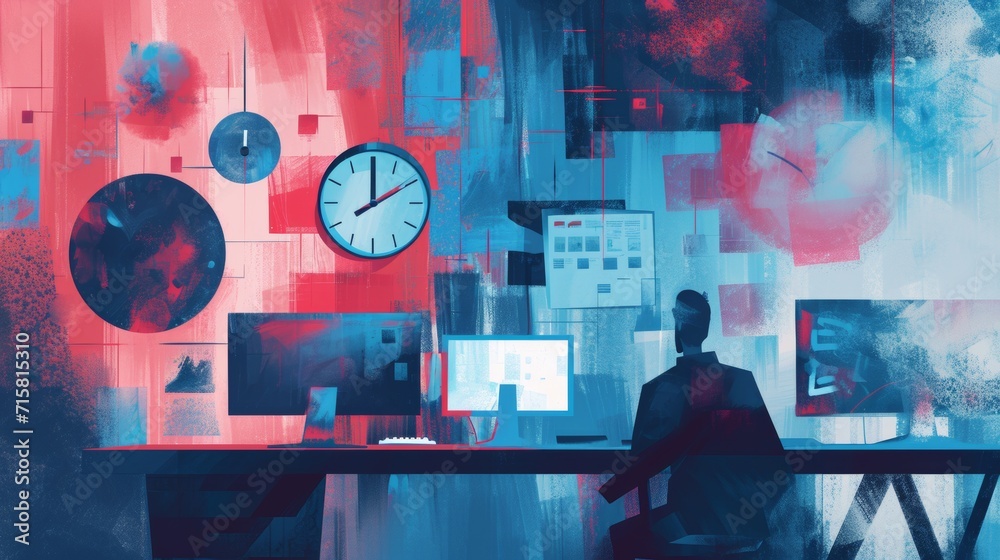 Remote Work Challenges: Juggling Tasks and Time Zones and conceptual ...