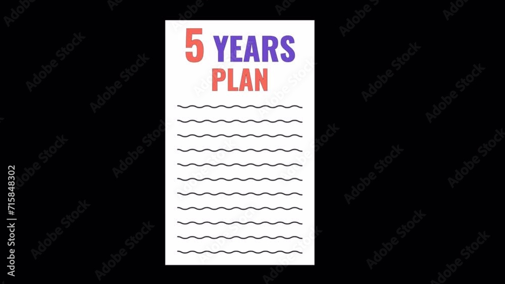 5 year plan planner line 2D object animation. Company milestones flat ...