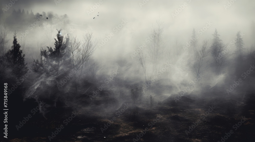 Spooky fog overlays. Generate AI image Stock Illustration | Adobe Stock