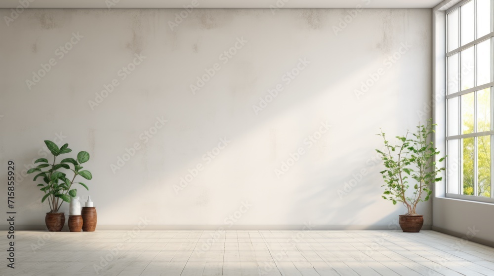 Clean and simple light color wall empty room background or backdrop for ...