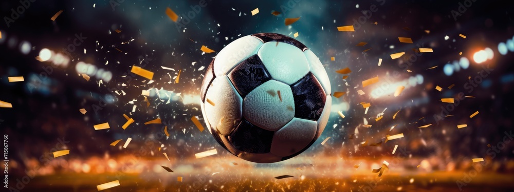 Soccer ball, Close up of a soccer ball in the football stadium with ...