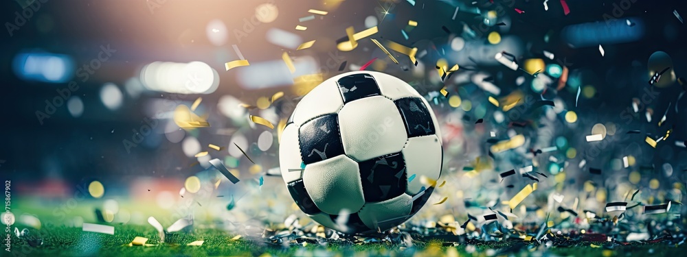 Soccer ball, Close up of a soccer ball in the football stadium with ...