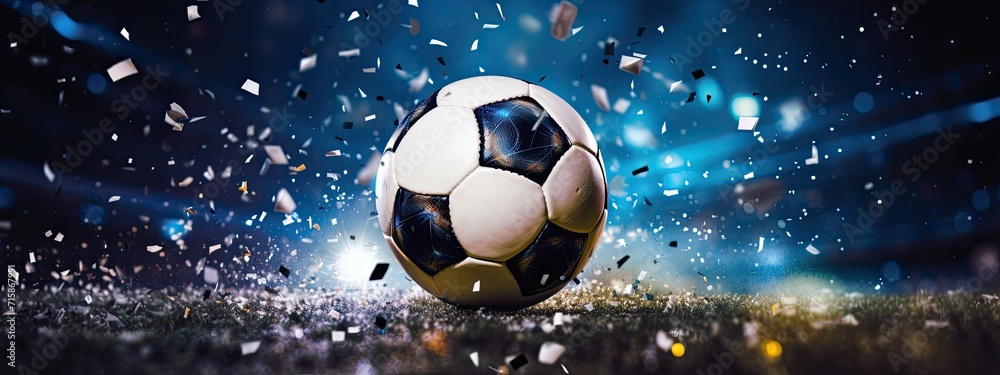 Soccer ball, Close up of a soccer ball in the football stadium with ...