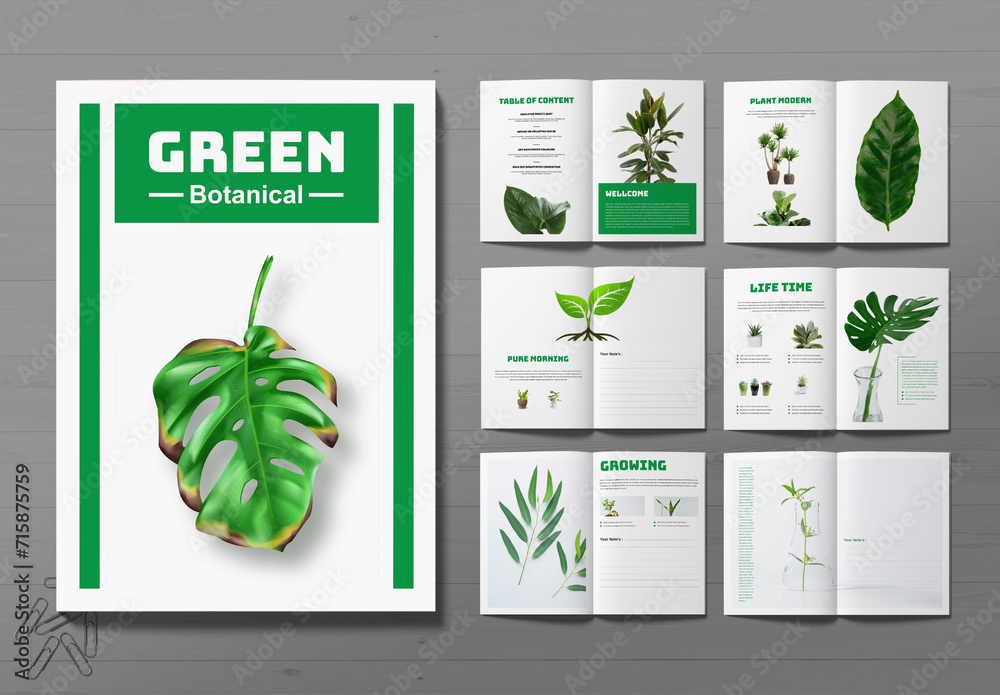 Botanical Brochure Template Stock Template | Adobe Stock