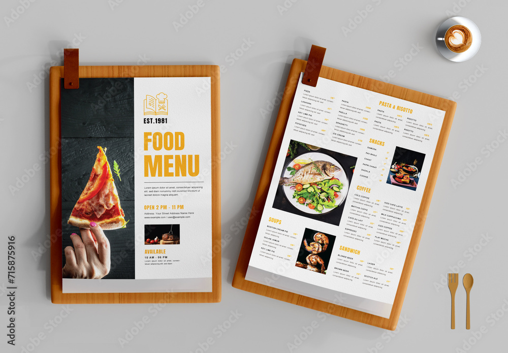 Clean Food Menu Template Stock Template | Adobe Stock