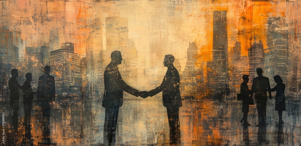 A vibrant modern art masterpiece, capturing the bond of friendship ...