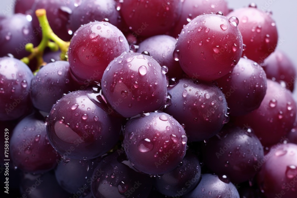 a bunch of grapes sitting on top of a table with water droplets on the ...