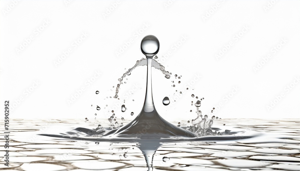 real image spilled water drop on the floor isolated on white background ...