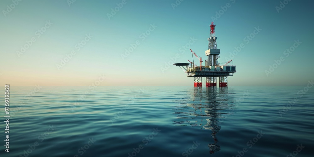 Offshore oil rig, drilling rig, jack up rig, oil platform at the sea ...