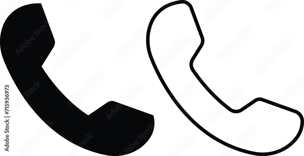 Simple black telephone call symbol, Phone icon in trendy flat style ...