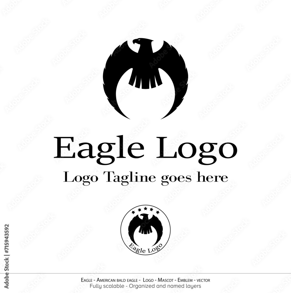 Eagle Logo, Flying Bird Emblem. dove mascot. American Bald Eagle ...