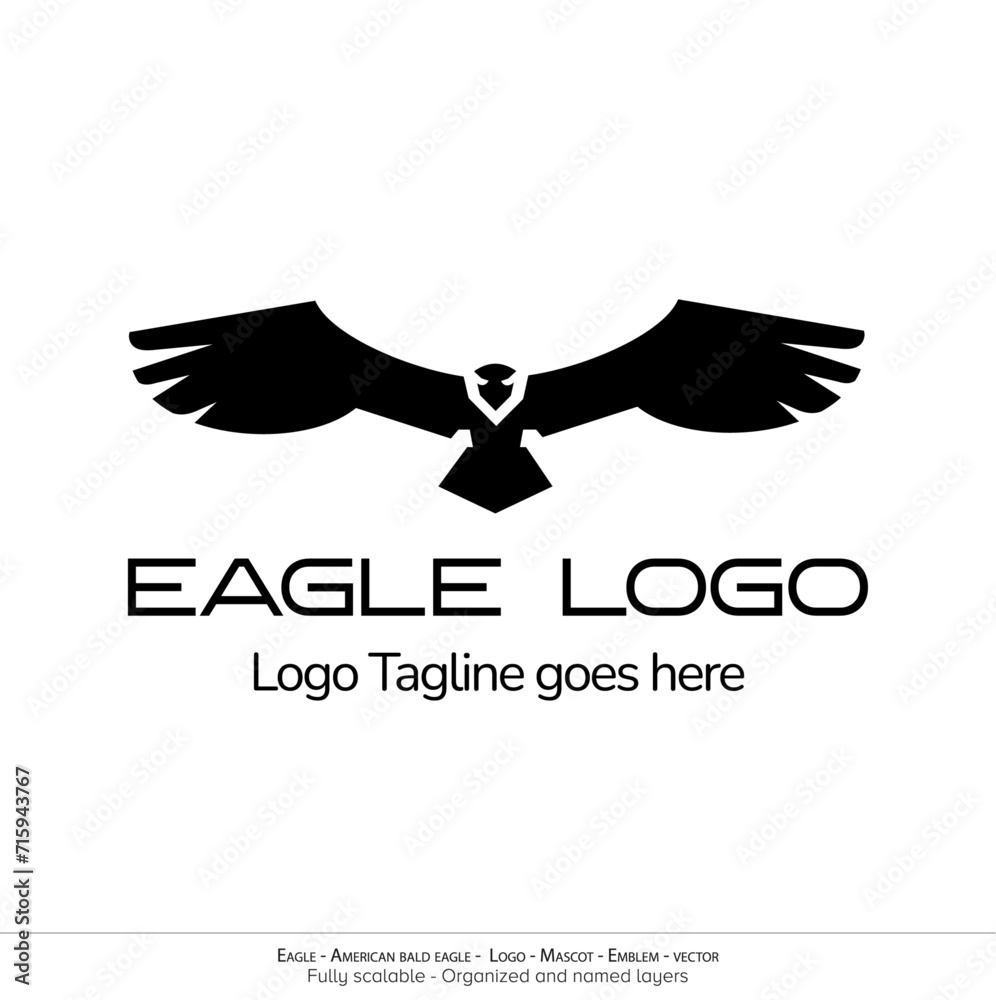 Vetor de Eagle Logo, Flying Bird Emblem. dove mascot. American Bald ...