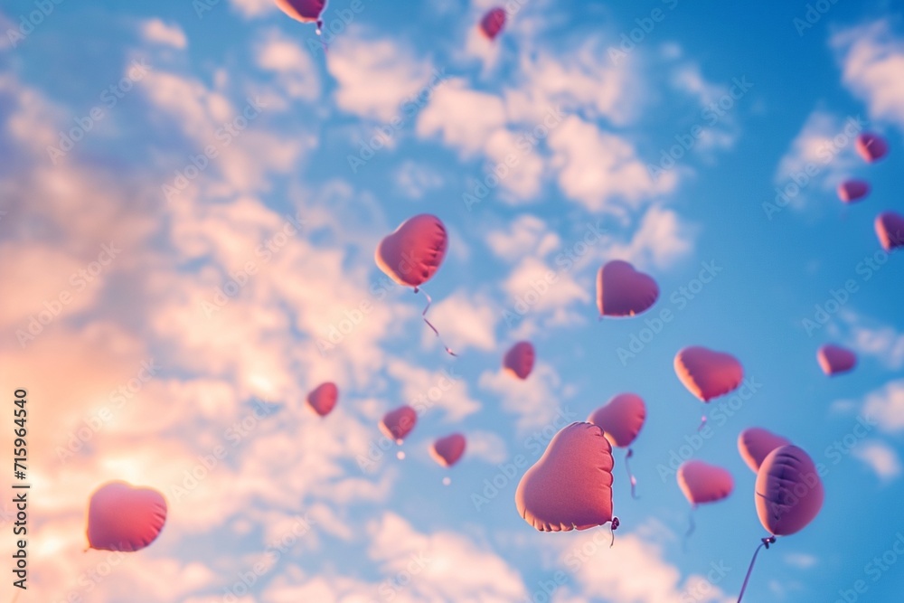 Beautiful sky love blue aesthetic heart wallpaper, Valentine's Day ...