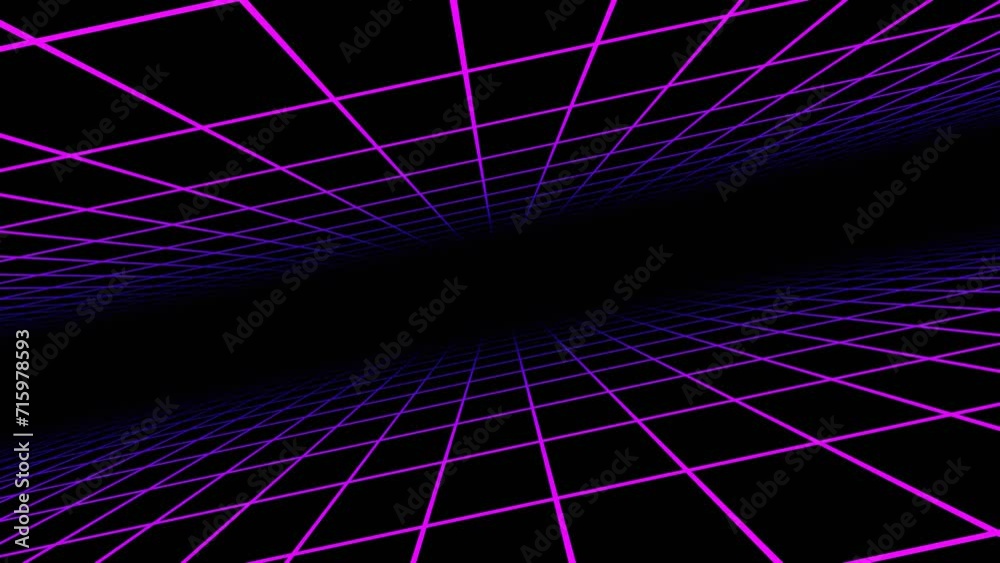 3d Abstract retro futuristic synthwave Arcade Grid. Sci-fi VJ VHC neon ...