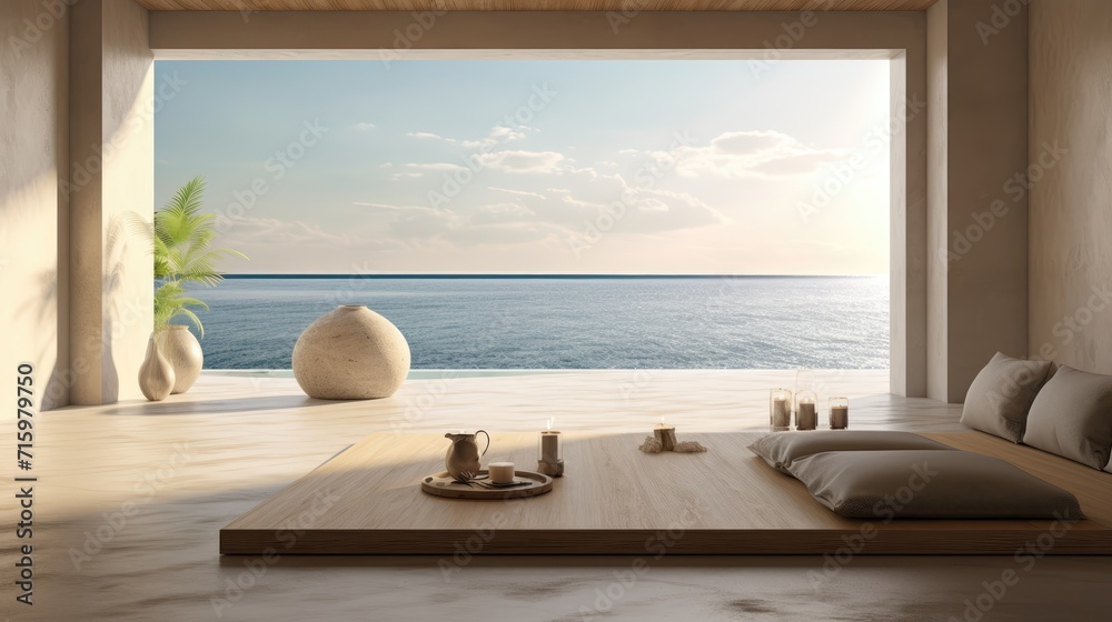 Beautiful and clean virtual background or backdrop for yoga, zen ...