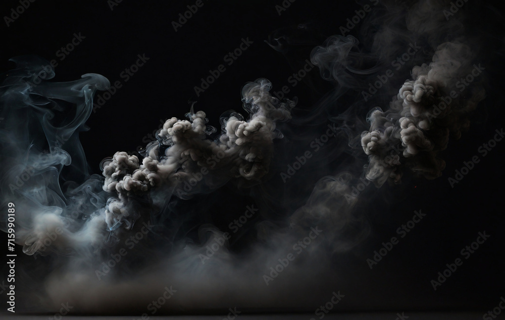 smoke on black background, Smoke clears in the spotlight on black ...