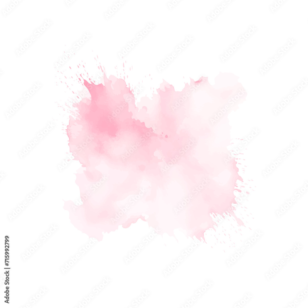 Abstract pink watercolor water splash on a white background. Vector ...