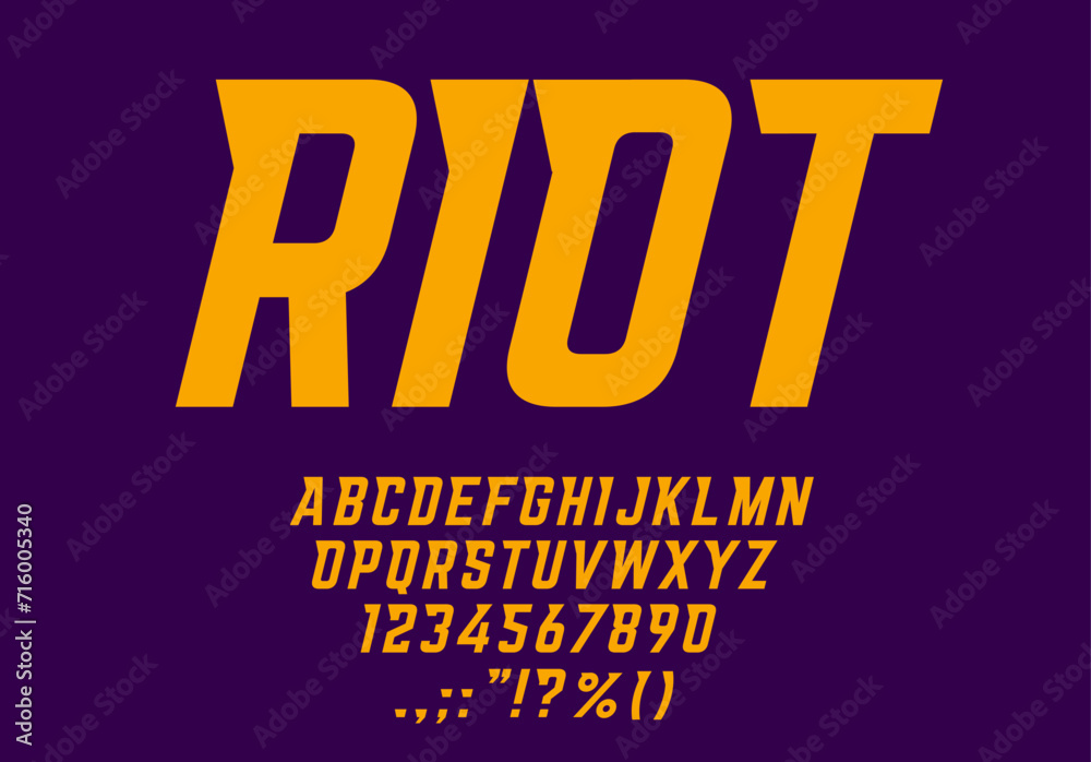 Sport game font, sporty type, striker typeface, tall letters english ...