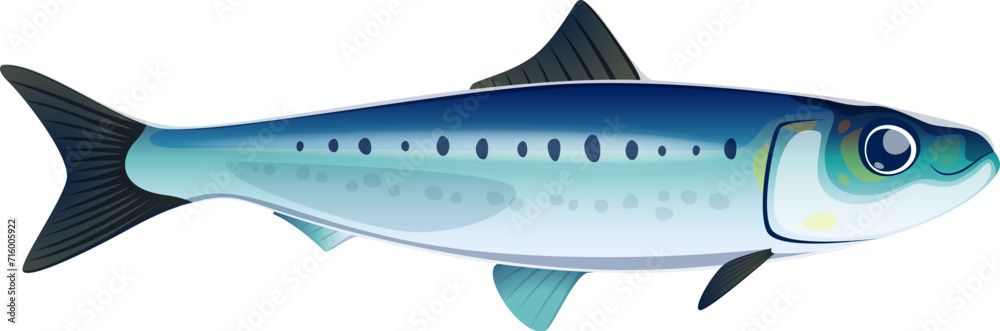 Cartoon sardine fish character. Sea wildlife, ocean animal, fishing ...